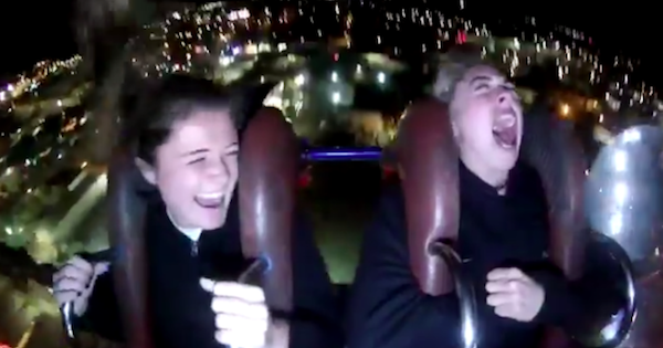 Woman's Reaction On Slingshot Ride Is From A Horror Scene