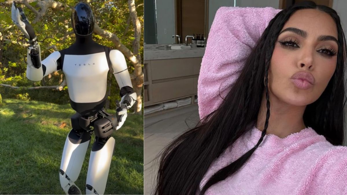 Kim Kardashian Teaches Tesla Robot How To Give a Flying Kiss - Mandatory