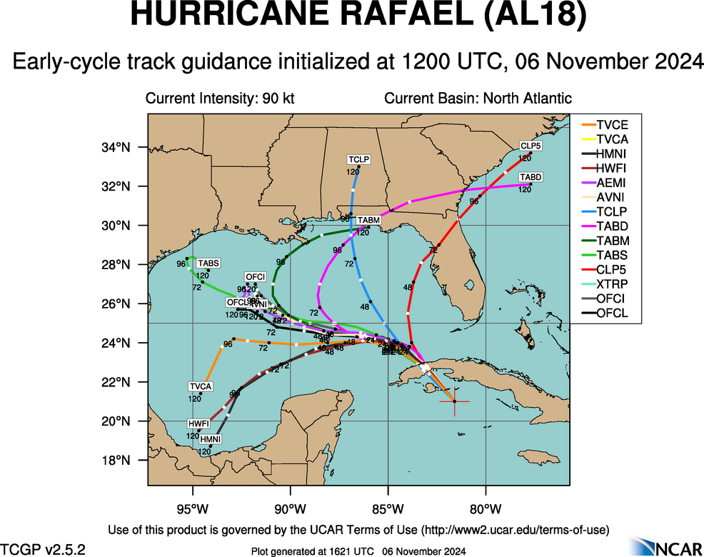 Hurricane Rafael's Path Has Shifted Wildly, According to Tracker Models ...
