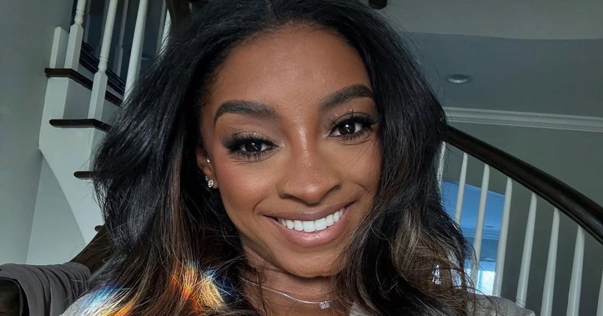 Simone Biles Serves Poolside Glam in Sparkly Bikini Selfie - Mandatory