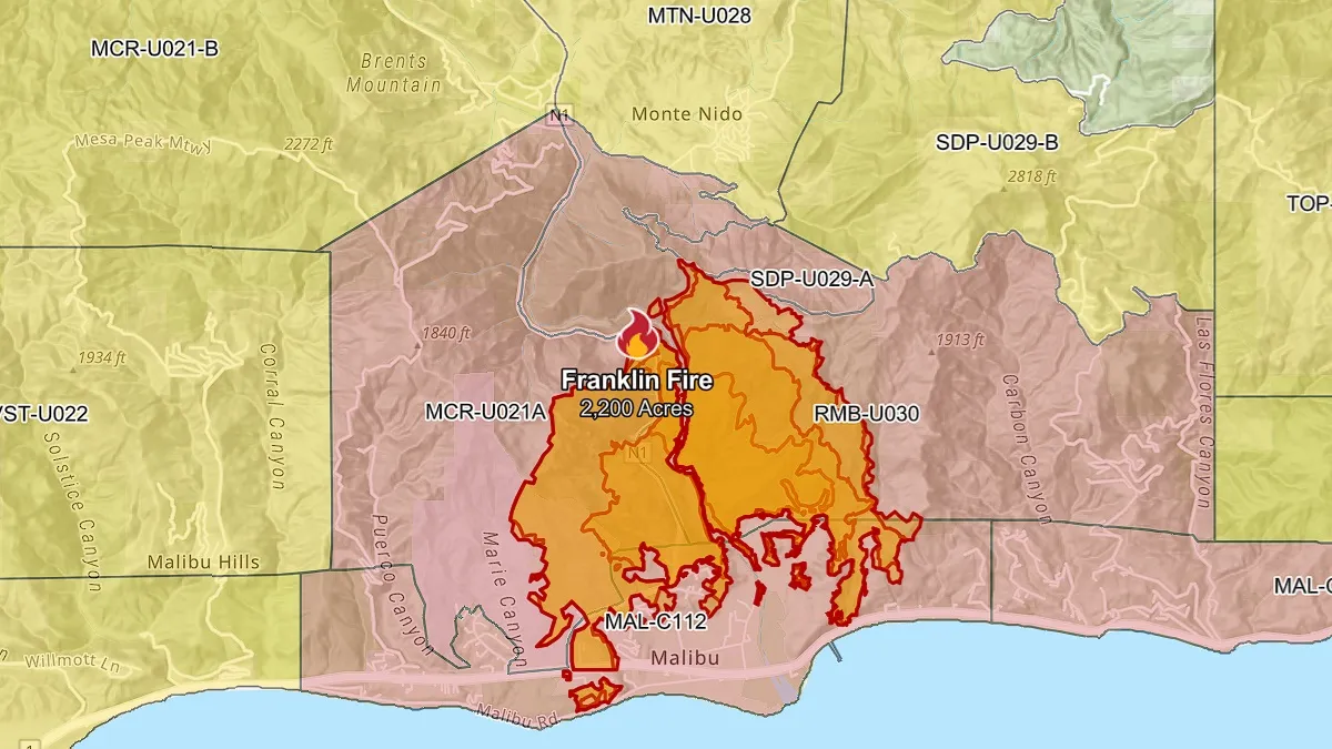 Malibu Fire Map: Containment of Franklin Wildfire So Far [Update ...