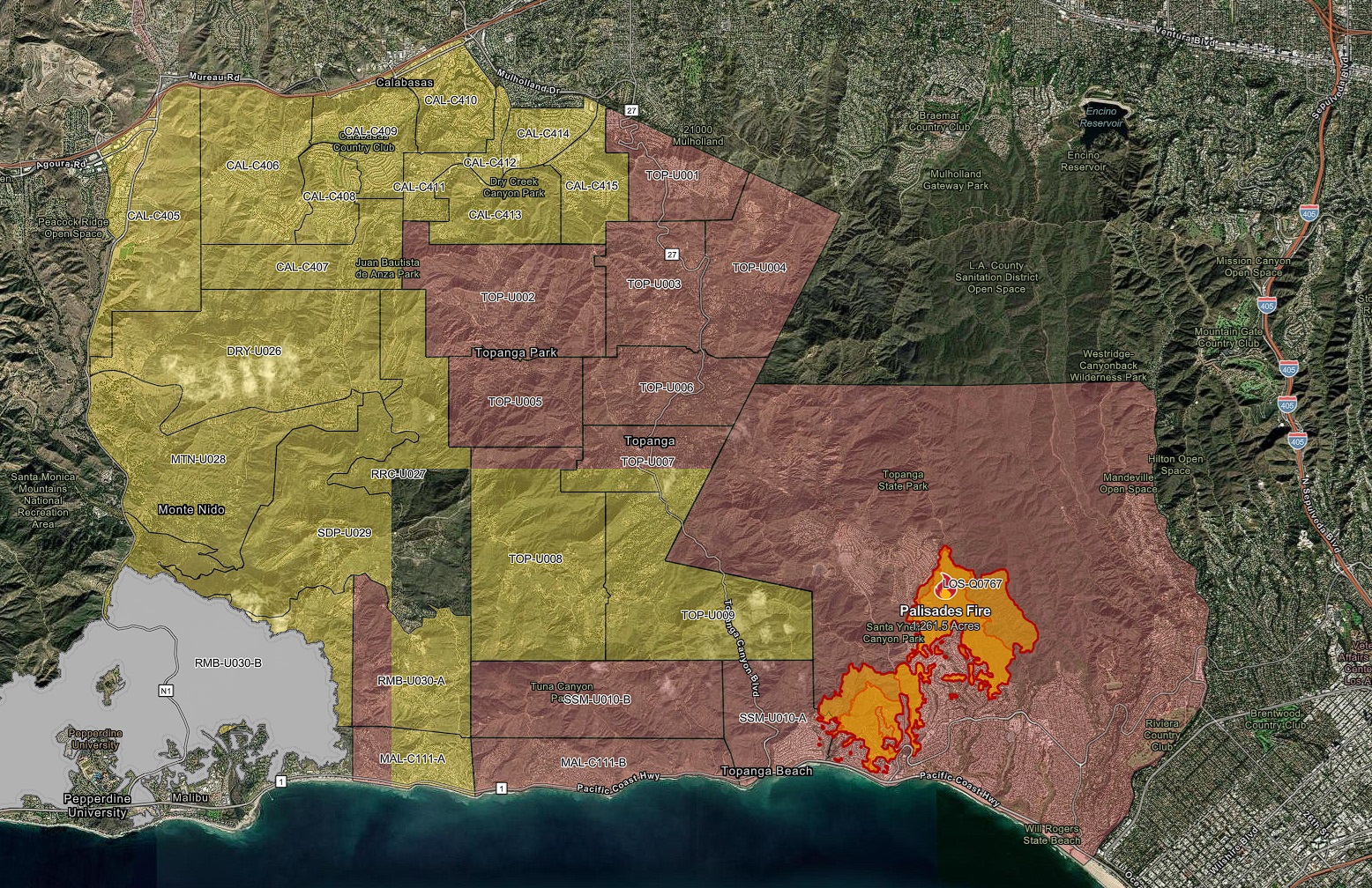 Palisades Fire Map Reveals How Far The Flames Have Spread in Los ...