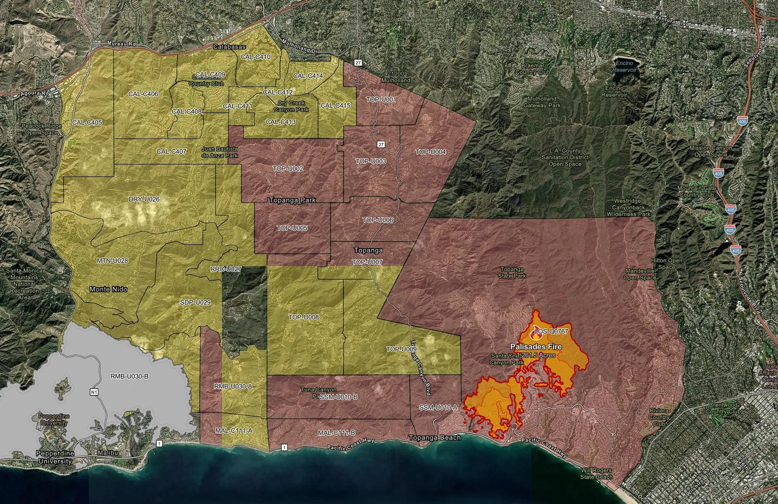 Palisades Fire Map Reveals How Far The Flames Have Spread in Los ...