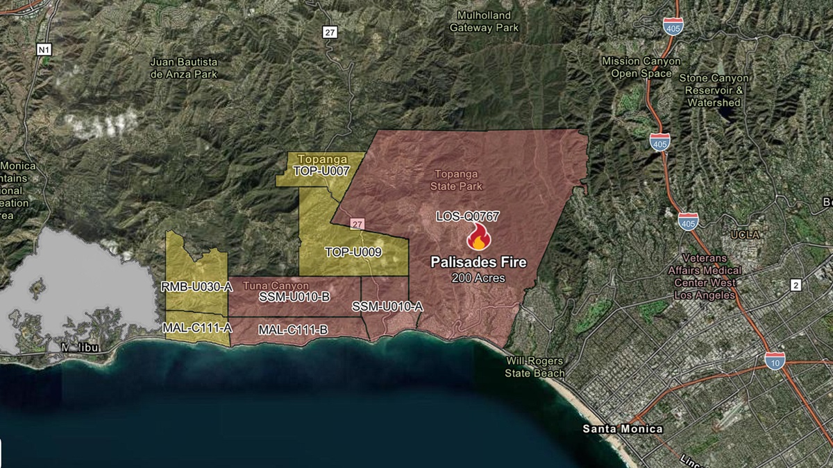 Palisades Fire Map Reveals How Far The Flames Have Spread in Los Angeles [Update] - Mandatory