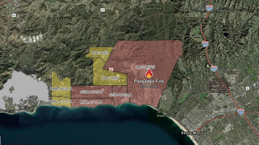 Palisades Fire Map Reveals How Far The Flames Have Spread in Los Angeles [Update] - Mandatory