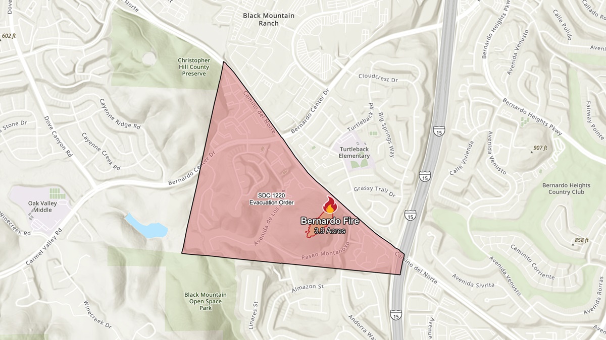 Rancho Bernardo Fire Map in San Diego Reveals How Much the Wildfire Has ...
