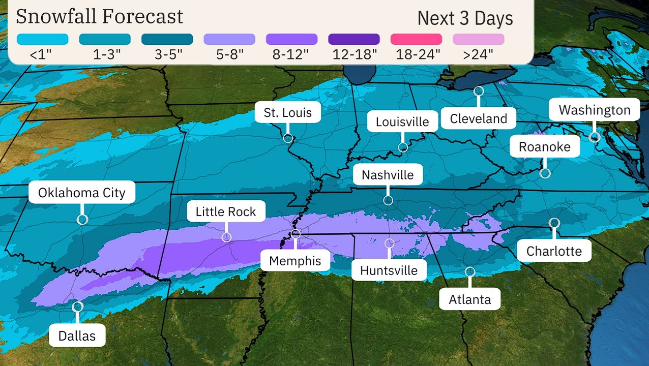 Here's How Much Snow Winter Storm Cora Will Drop by This Weekend ...