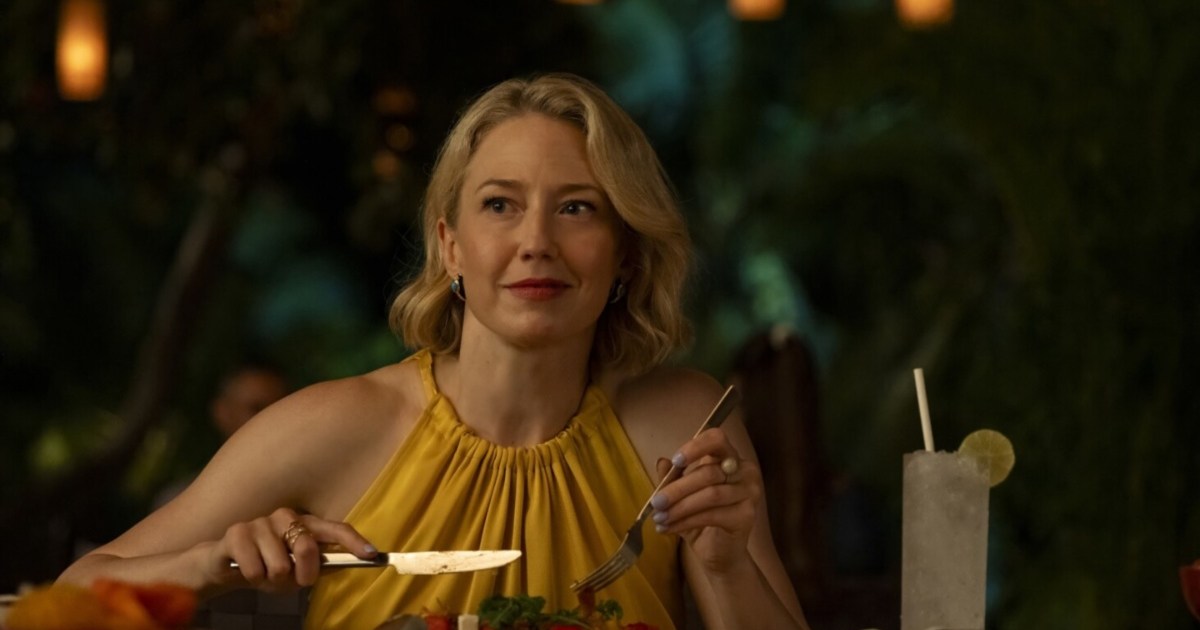 The White Lotus’ Carrie Coon Ran on Instinct & US Gun Violence Fears ...