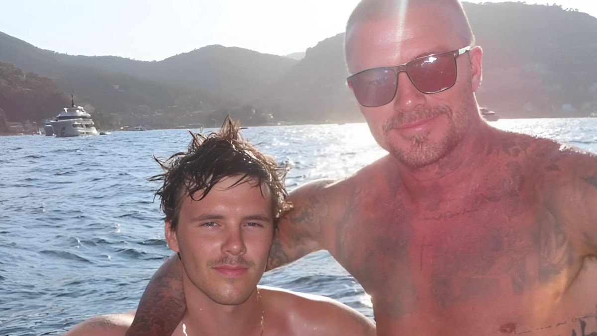 Cruz Beckham Poses in Speedo Alongside Dad David Beckham - Mandatory