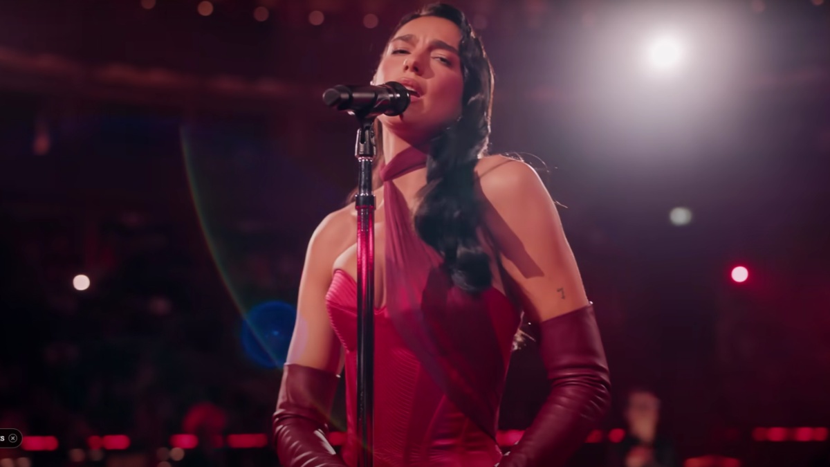 Dua Lipa Goes Braless in a Risqué Silver Side-Slit Dress - Mandatory