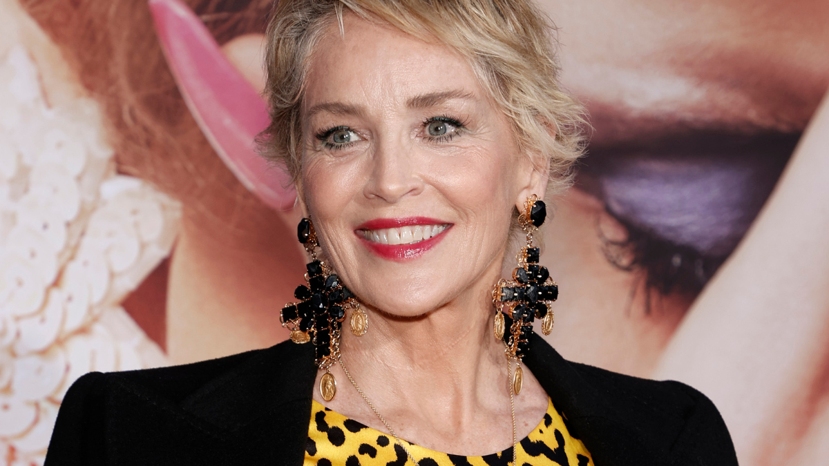 Sharon Stone Shows Off Fierce Figure in Animal Print Swimsuit Aboard LA ...