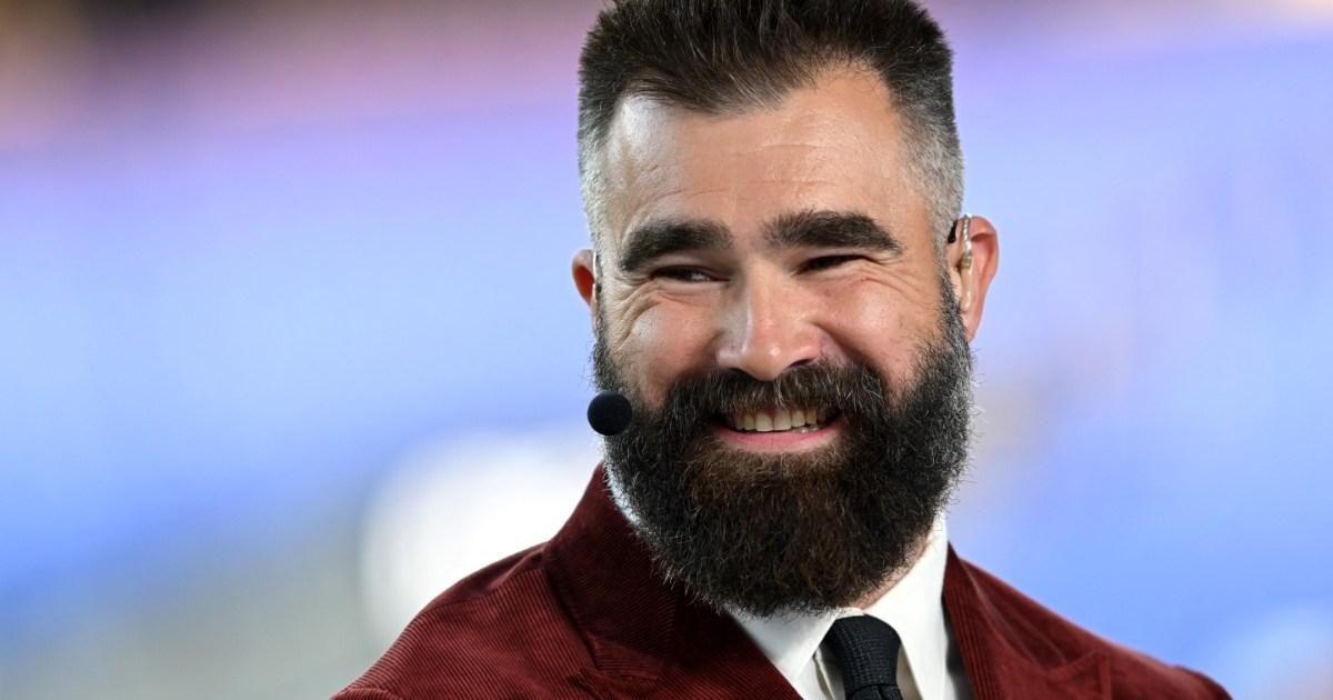 Jason Kelce Sings an Off-Key Canada Anthem & Travis Kelce Can’t Look ...