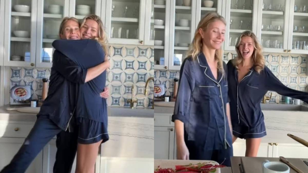Gwyneth Paltrow & Daughter Apple Martin Twin for Breakfast Video ...