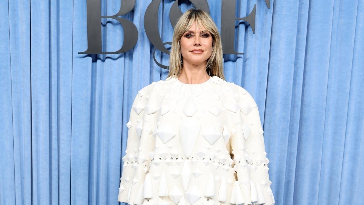 Heidi Klum’s Sheer Tights Complete Her Super Tiny Miniskirt Looks ...