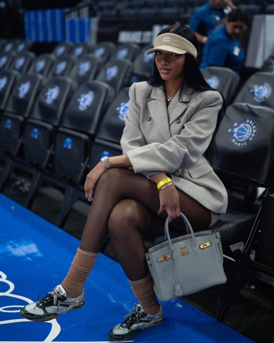 Angel Reese's Tiny Mini-Skirt Nearly Hides Under Her Blazer - Mandatory