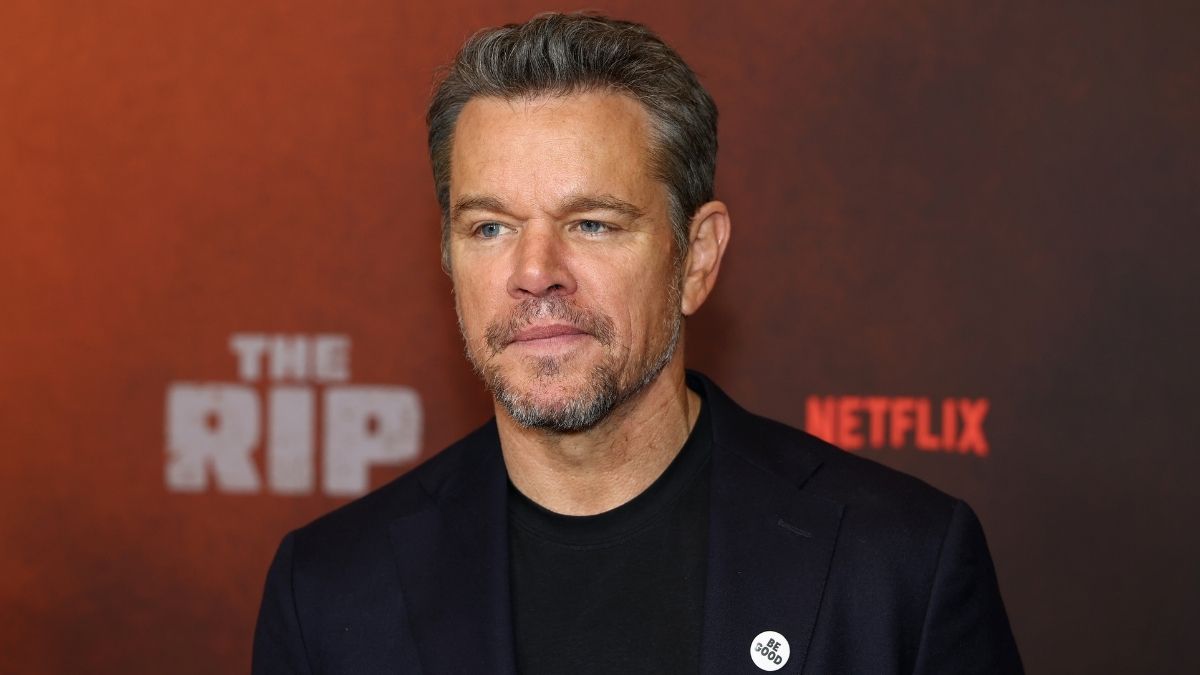 Matt Damon Wears 'BE GOOD' Pin During Premiere - Mandatory