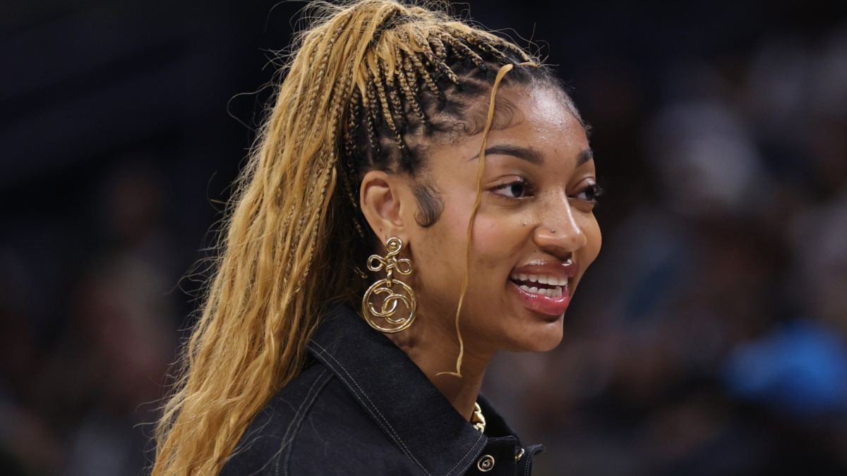 Angel Reese Rocks Mini Shorts & Laid-Back Sweatshirt for Atlanta Dream ...