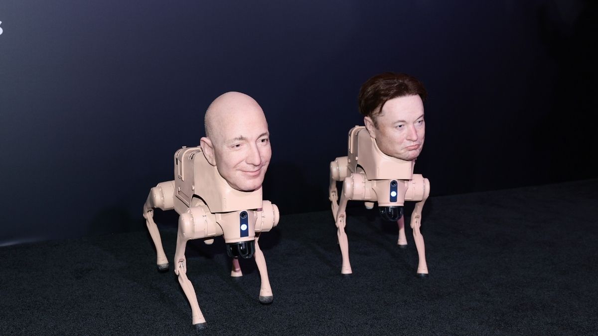 Robot Dogs With Elon Musk & Jeff Bezos Heads Spark Buzz on Internet ...