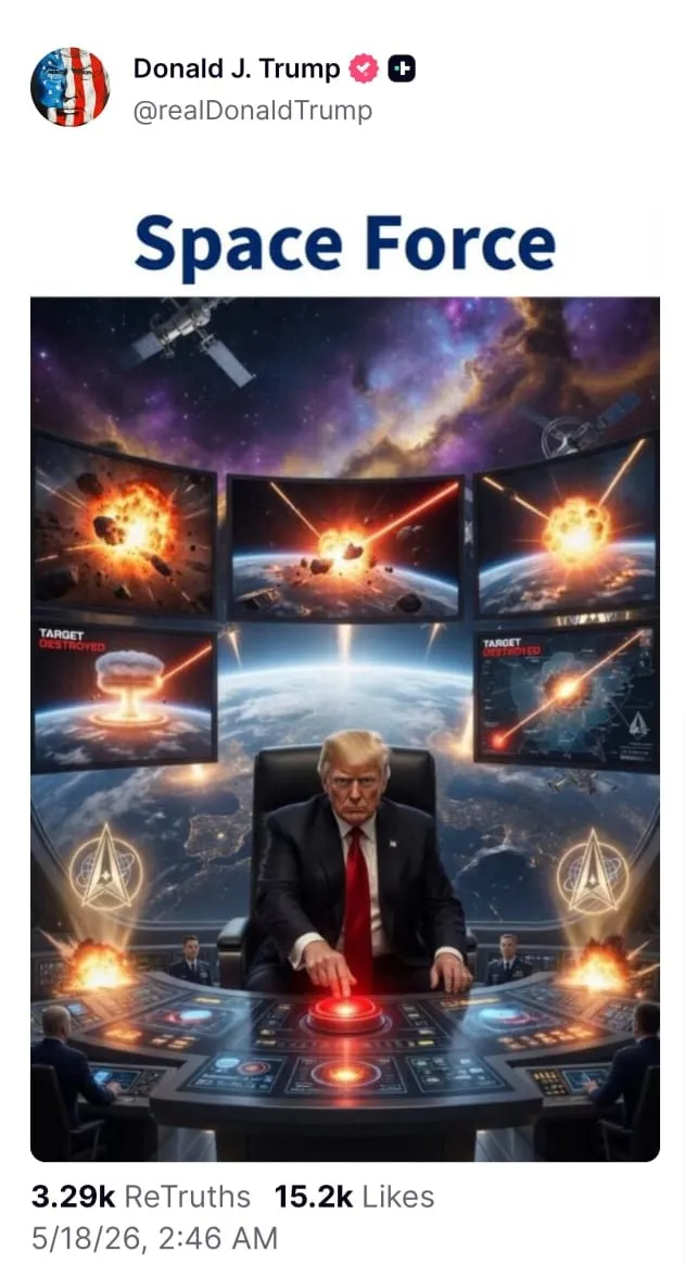 Donald Trump Keeps Posting AI Images of Space - Mandatory