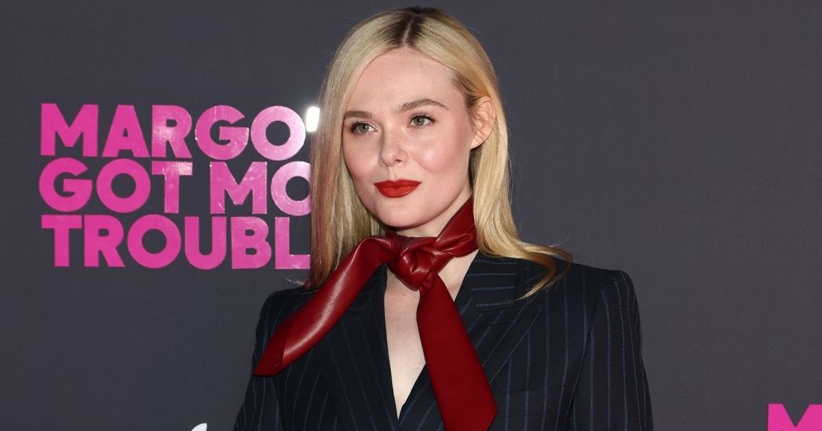 Elle Fanning's Low-Cut Dress With Plunging Neck Shows More Than ...