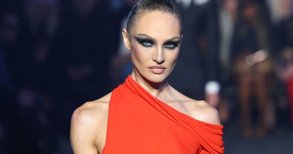 Candice Swanepoel Strikes a Steamy Pose in Bralette & Sheer Tights ...