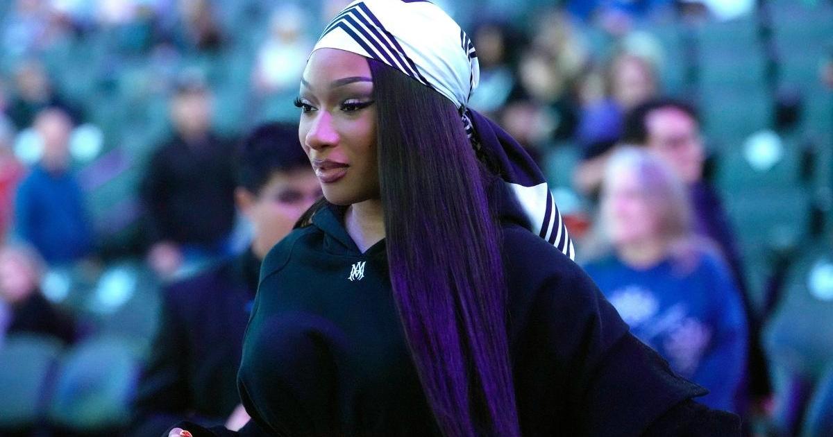 Megan Thee Stallion Gives a Peek of Lacy Bralette Under Blazer - Mandatory